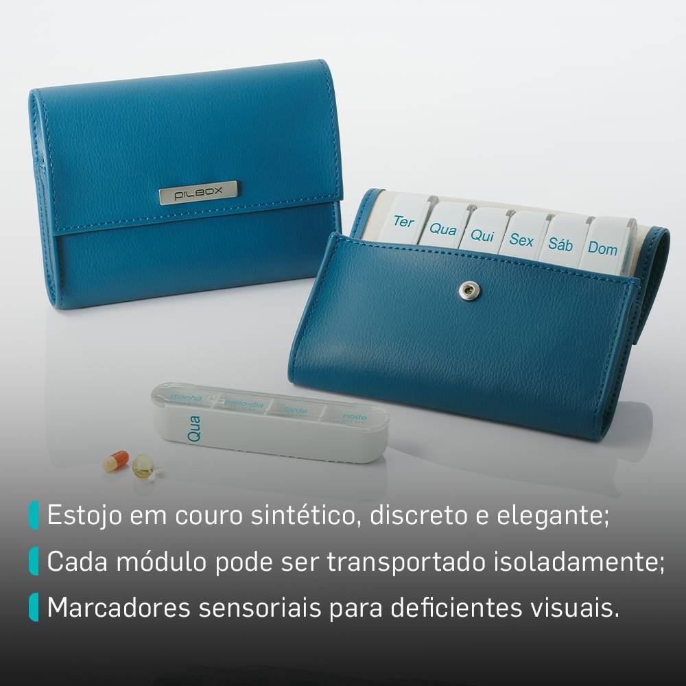 Organizador De Comprimidos Semanal Pilbox Liberty V4 Azul Petróleo ...