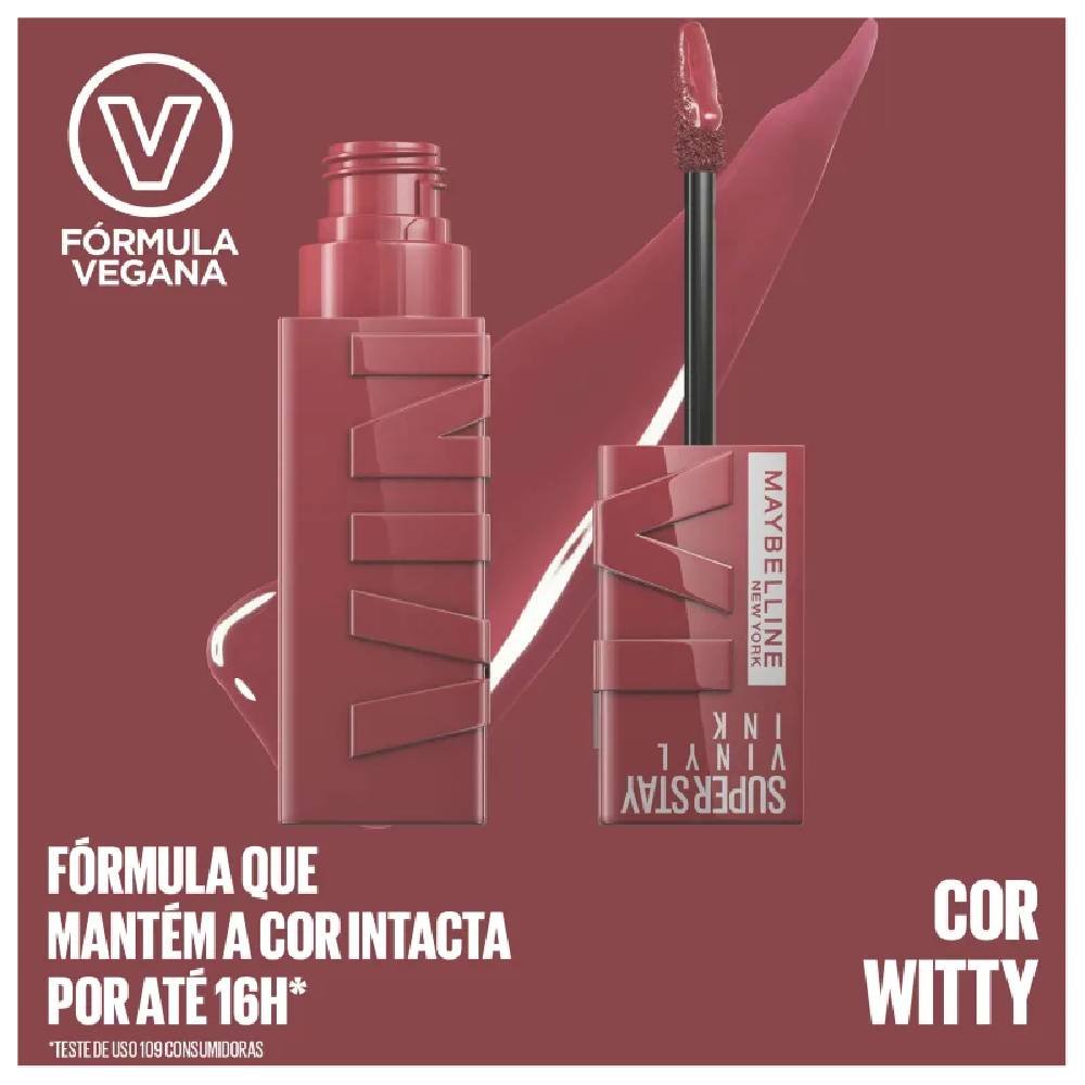 Batom Líquido Maybelline Ny Superstay Vinyl Ink Witty 4,2ml - PanVel ...