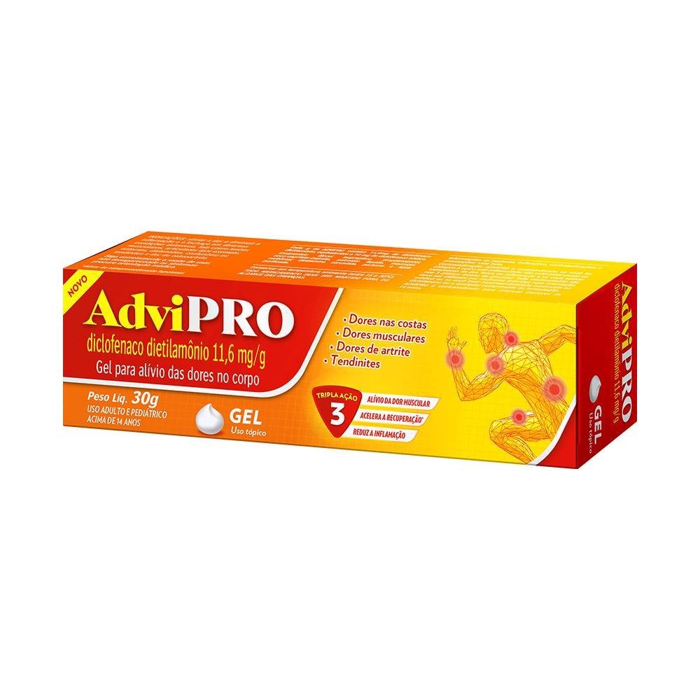 Advipro Gel Analgésico E Antiinflamatório Para Alívio Rápido Da Dor ...
