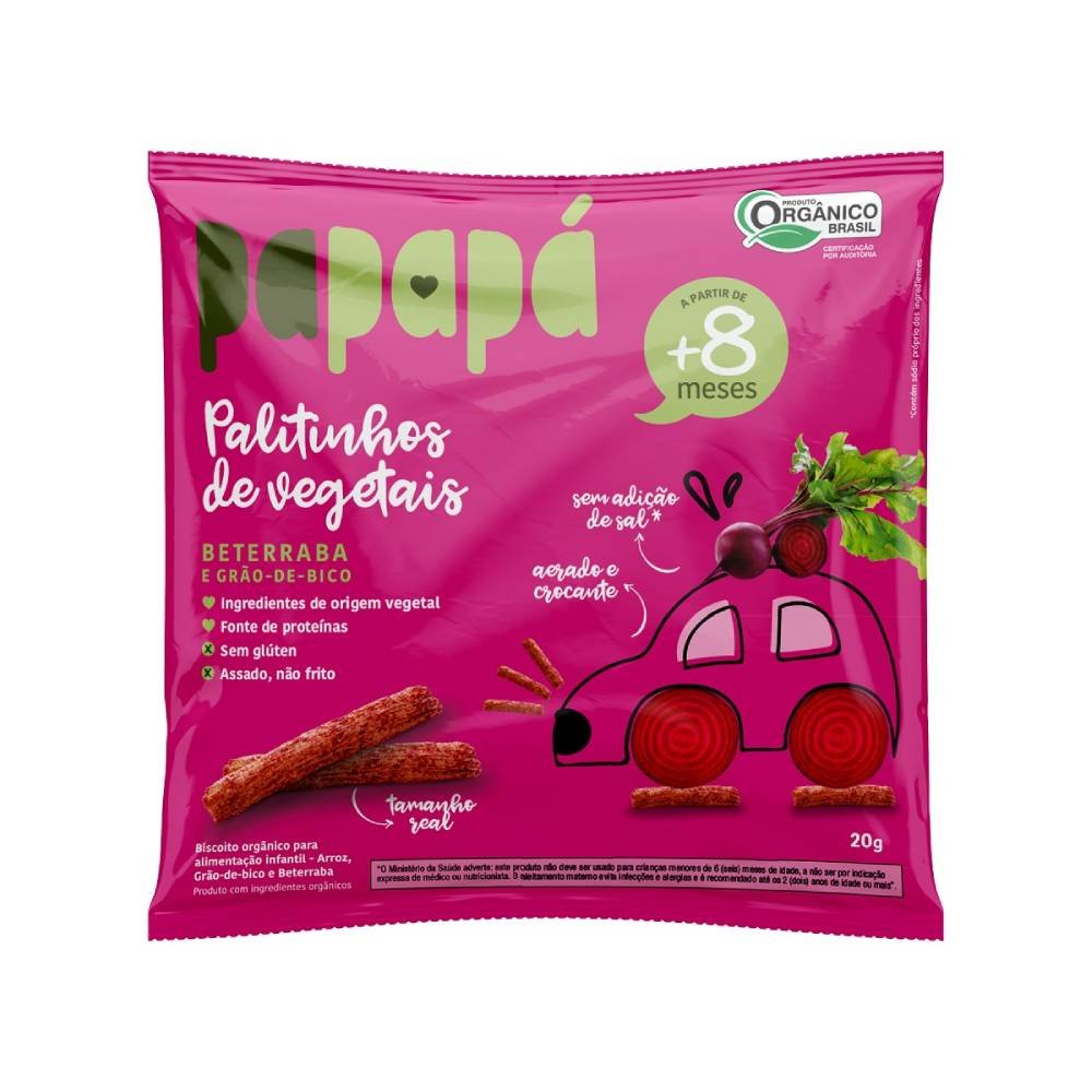 Palitinhos De Vegetais Orgânicos Papapá Sabor Beterraba 20g - PanVel ...