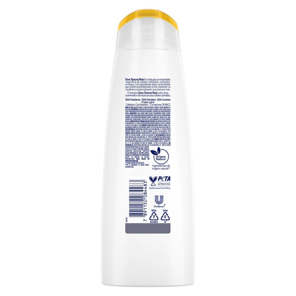 Shampoo Dove Texturas Reais Cacheados 400ml - PanVel Farmácias