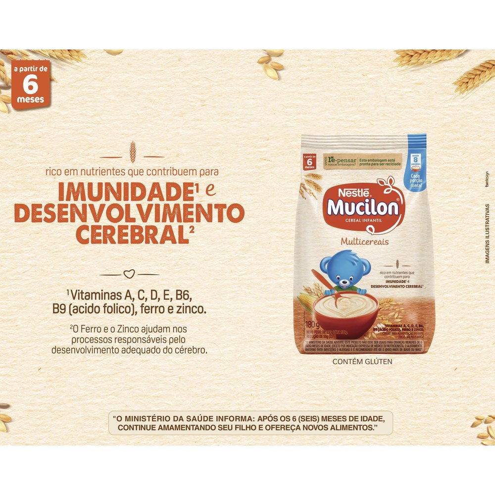 Cereal Infantil Mucilon Multicereais 180g - PanVel Farmácias
