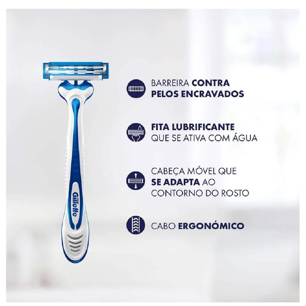 Aparelho Barbear Descartável Gillette Prestobarba 3 Derma Protecão Leve ...