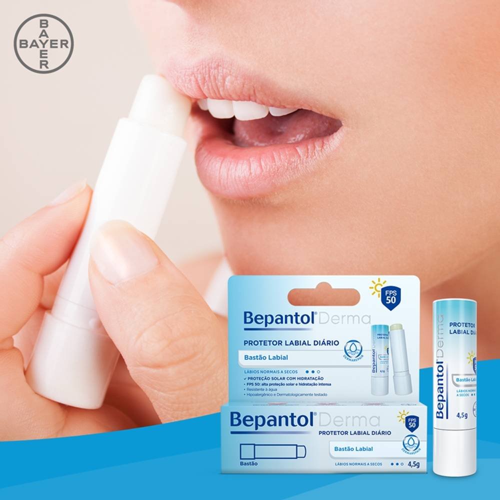 Protetor Labial Bepantol Derma Fps50 4,5g - PanVel Farmácias