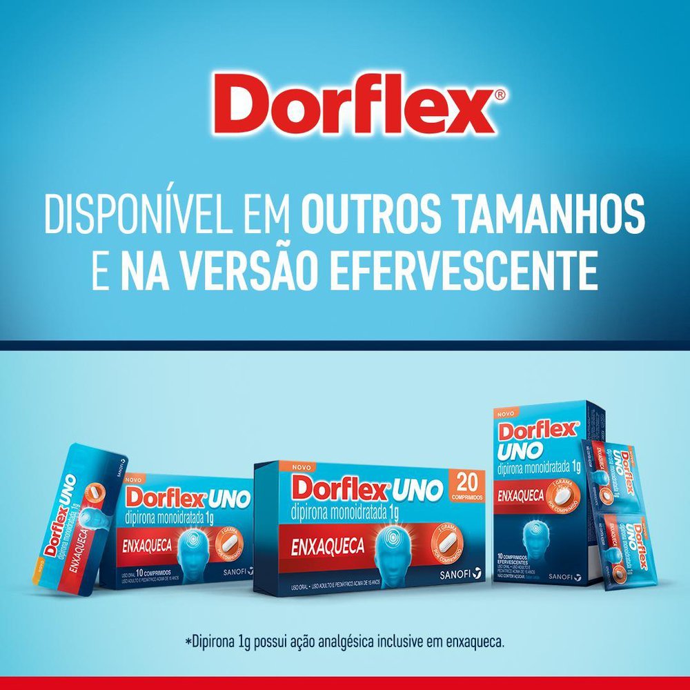 Dorflex Uno Enxaqueca Dipirona Monoidratada 1g 4 Comprimidos - PanVel Farmácias