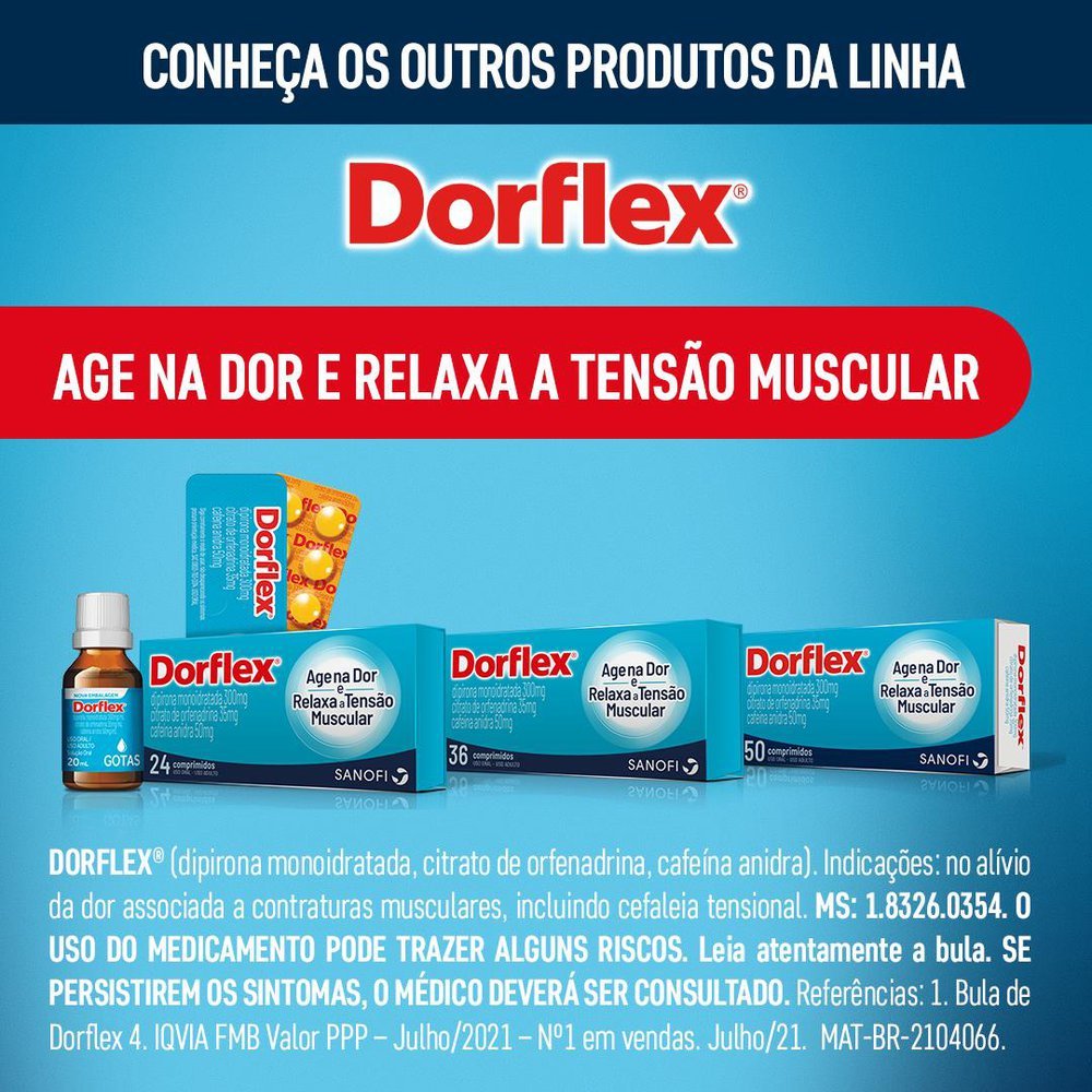 Dorflex Uno Enxaqueca Dipirona Monoidratada 1g 4 Comprimidos - PanVel Farmácias