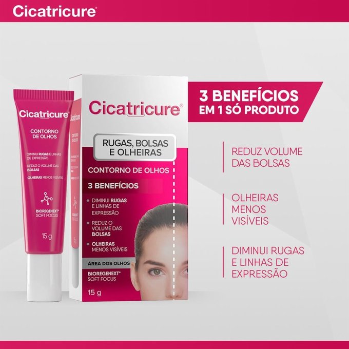 Creme Cicatricure Contorno De Olhos Rugas Bolsas E Olheiras 15g ...