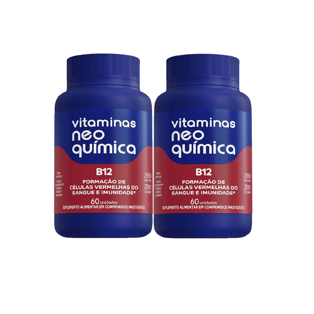 Kit Vitamina B12 Neo Química 60 Comprimidos Mastigáveis 2 Unidades ...