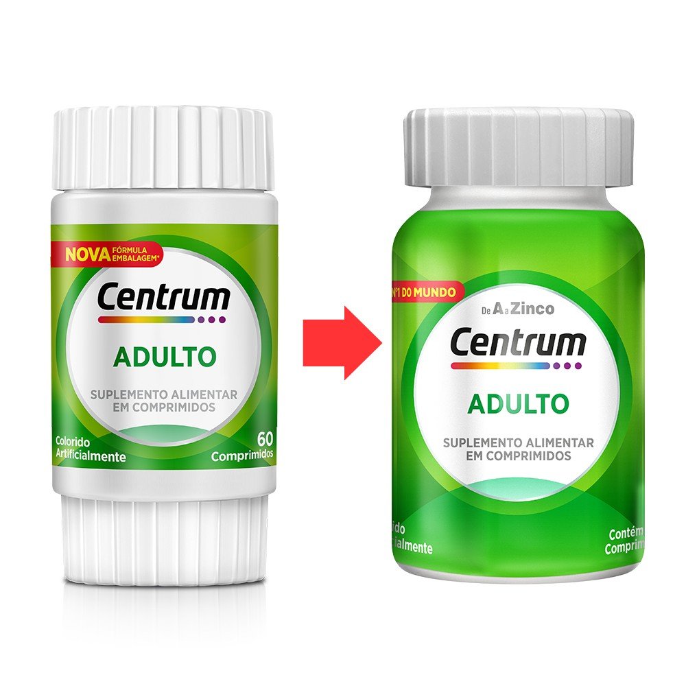 Centrum Multivitaminico Adulto Com Vitaminas De A A Z 60 Comprimidos ...