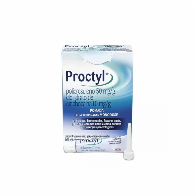 Proctyl Pomada 3g 10 Bisnagas + 10 Aplicadores Monodose - PanVel Farmácias