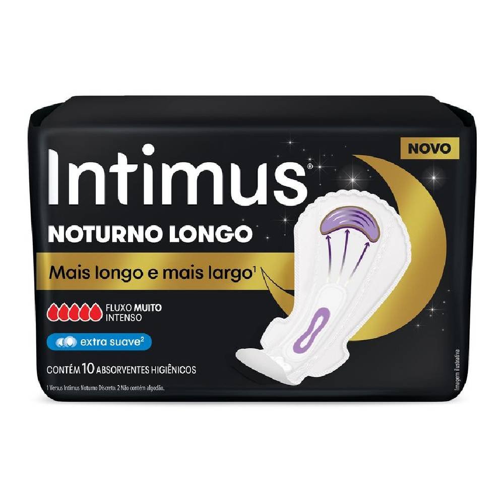Absorvente Intimus Noturno Longo Extra Suave 10un | Panvel Farmácias