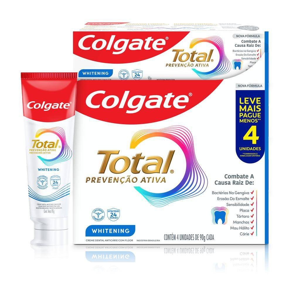 Kit Colgate Total Whitening 4x90g | Panvel Farmácias
