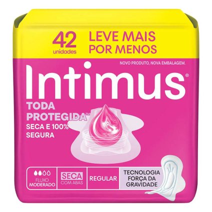 Absorvente Externo Intimus Tripla Proteção Seca Com Abas 42 Unidades ...