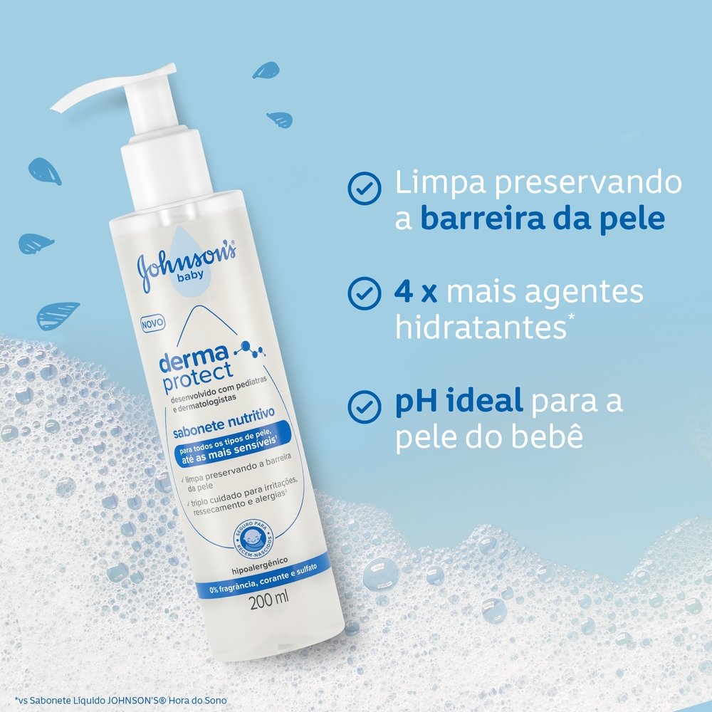 Sabonete Nutritivo Derma Protect Johnsons Baby 200ml - PanVel Farmácias
