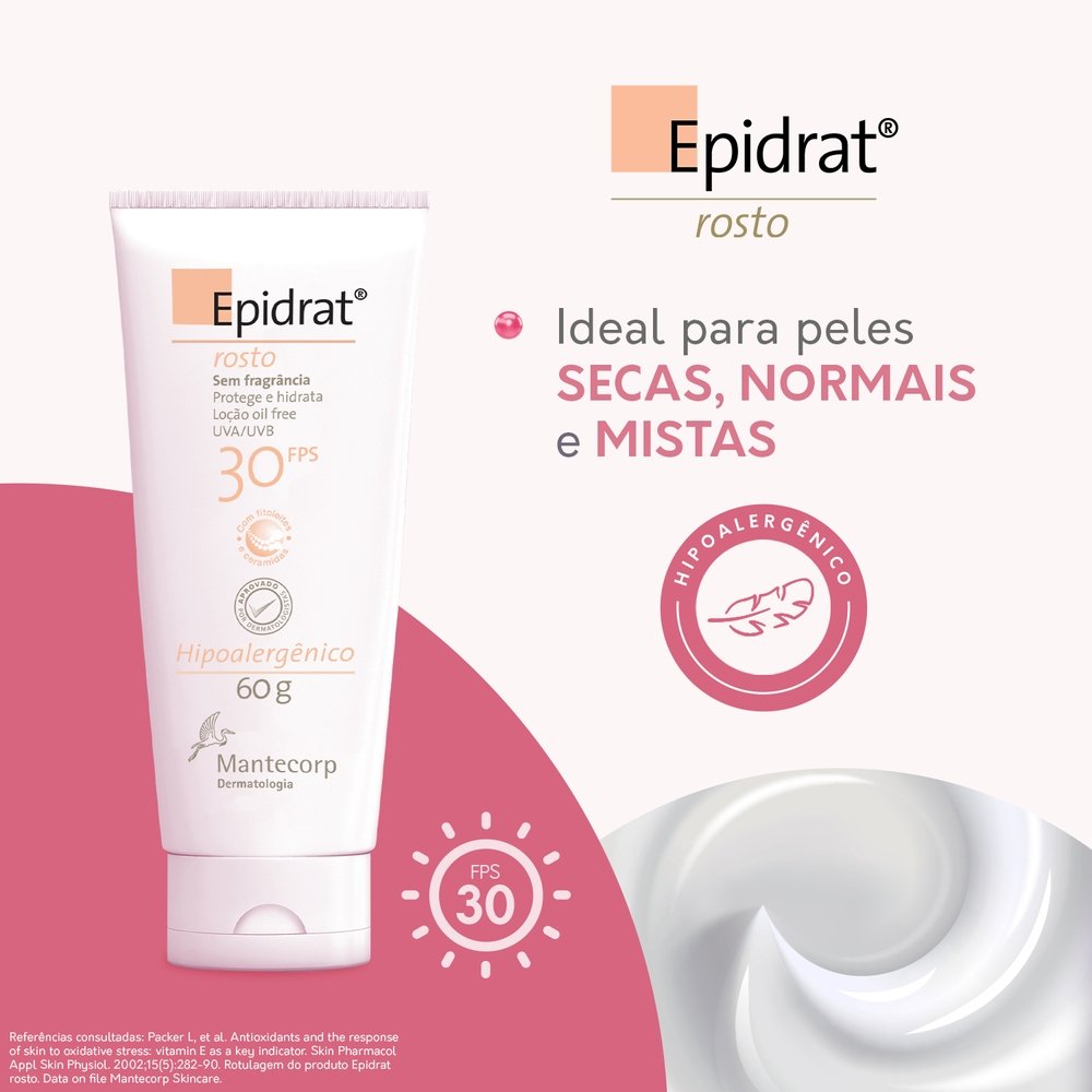 Hidratante Facial Epidrat Rosto Fps 30 60ml - PanVel Farmácias