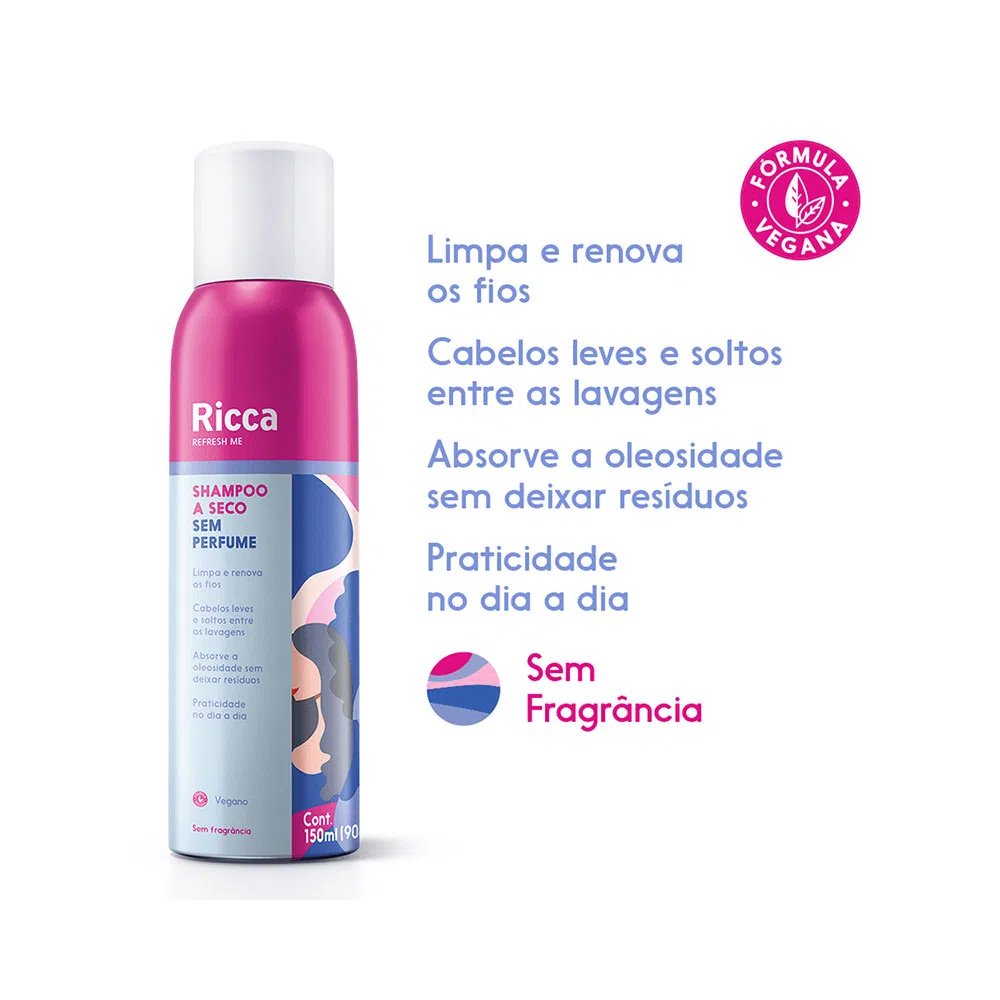 Shampoo A Seco Ricca Sem Perfurme 150ml - PanVel Farmácias