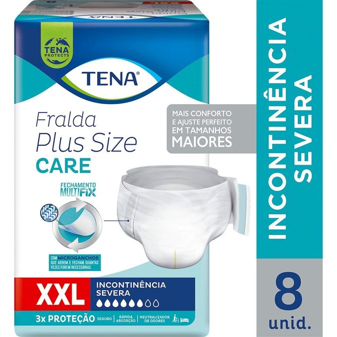 Fralda Geriátrica Tena Plus Size Care Xxl 8 Unidades - PanVel Farmácias